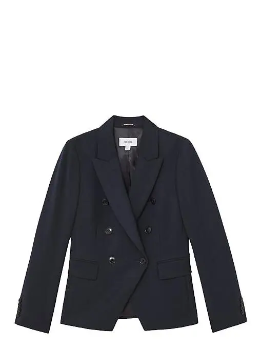 REISS Double-breasted Stretch-woven Blazer - Navy