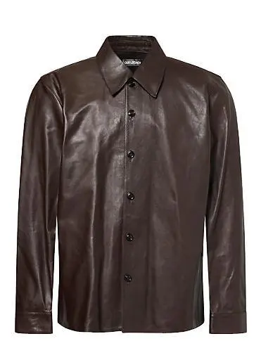 Our Legacy Welding Relaxed-fit Leather Shirt - Umber Brown