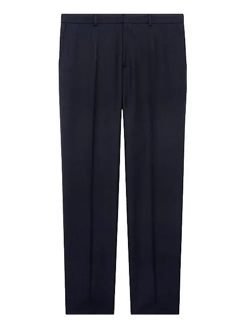 The Kooples Tapered-leg Slim-fit Wool Trousers - Dark Navy
