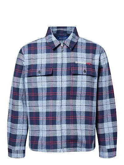 AWAKE NY Flannel Check-print Cotton Shirt - Blue