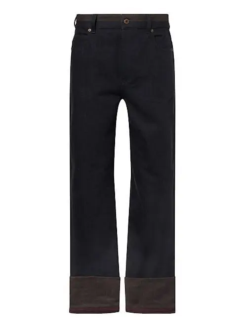 Loewe Turn-up Straight-leg Denim Jeans - Black/burgundy