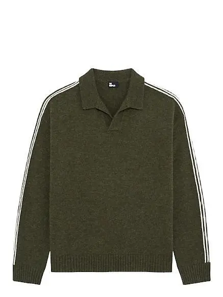 The Kooples Polo-collar Wool-blend Jumper - Green