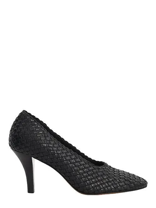 DUNE Woven Leather Courts - Black Leather