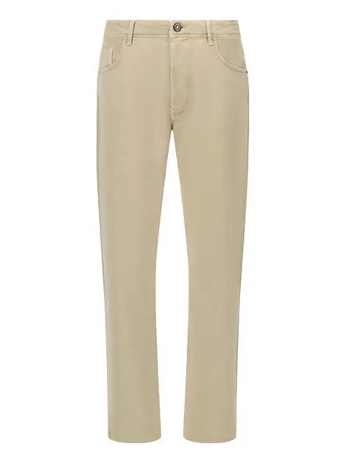 Boggi Milano Tapered-leg Mid-rise Stretch-denim Jeans - Sand