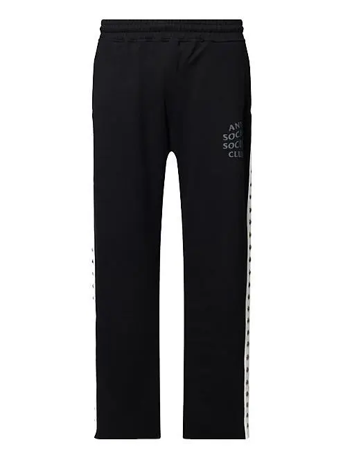 ANTI SOCIAL SOCIAL CLUB Studded Straight-leg Cotton-jersey Jogging Bottoms - Black