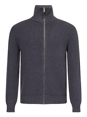 NOBL Knitted Double-zip Cardigan - Blue