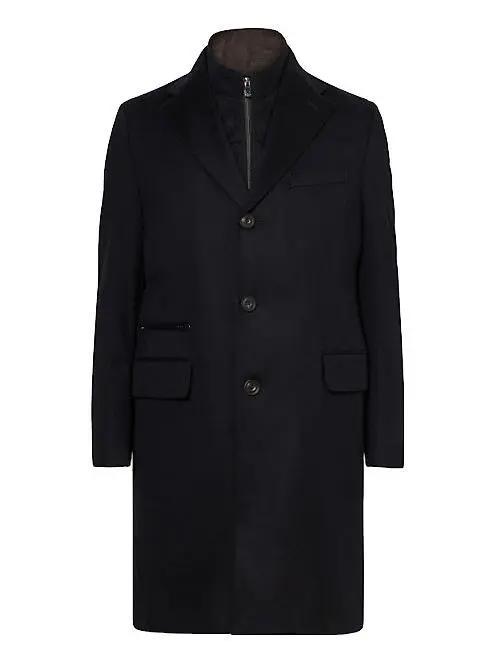 Corneliani Notched-collar Cashmere Overcoat - Black