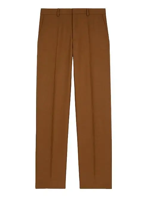 The Kooples Regular-fit Straight-leg Wool Trousers - Tabacco