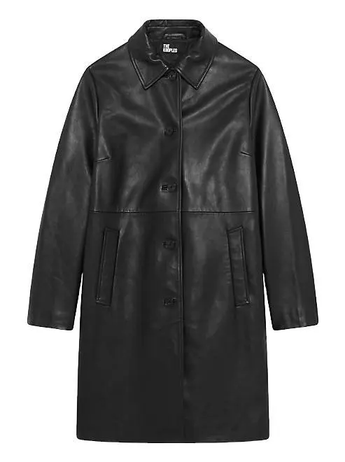 The Kooples Collared Leather Jacket - Black