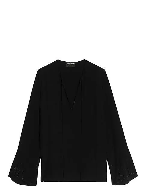 Zadig&Voltaire Turi V-neck Woven Blouse - Black