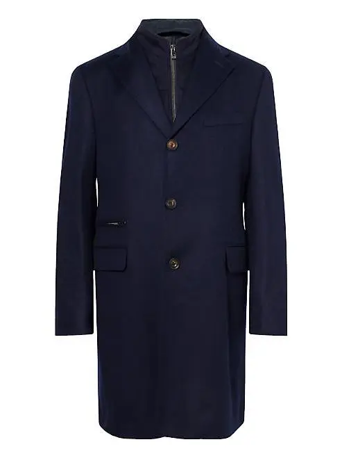 Corneliani Notched-collar Cashmere Overcoat - China Blue