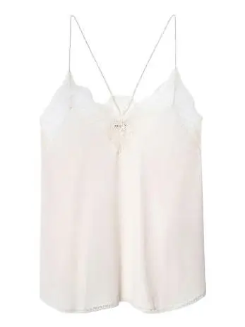 Zadig&Voltaire Christy Silk Cami Top - Ecru