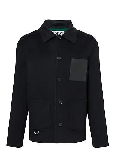 Loewe Workwear Patch-pocket Cashmere Jacket - Black/green