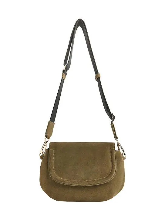 Whistles Nala Suede Cross-body Bag - Khaki/olive