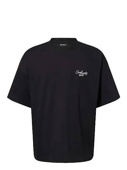 Carhartt Work In Progress Signature Script Crewneck Cotton-jersey T-shirt - Black White