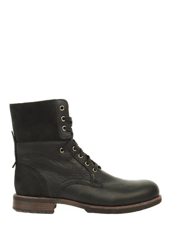 UGG Laurus Leather Military Boots - Black