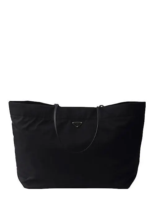 Prada Large Re-nylon Woven Tote Bag - Black