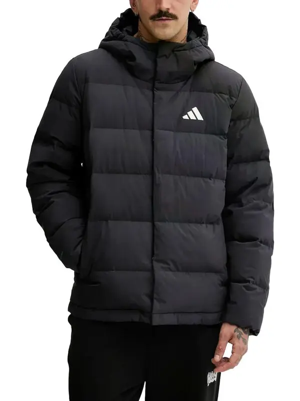 Adidas Hooded Logo-detail Jacket - Black
