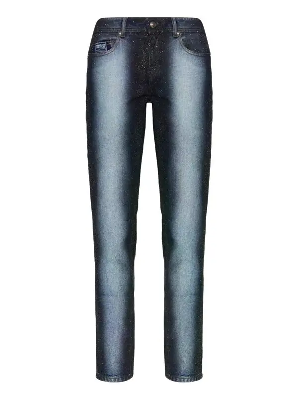 Versace Sparkled Straight-leg Jeans - Blue