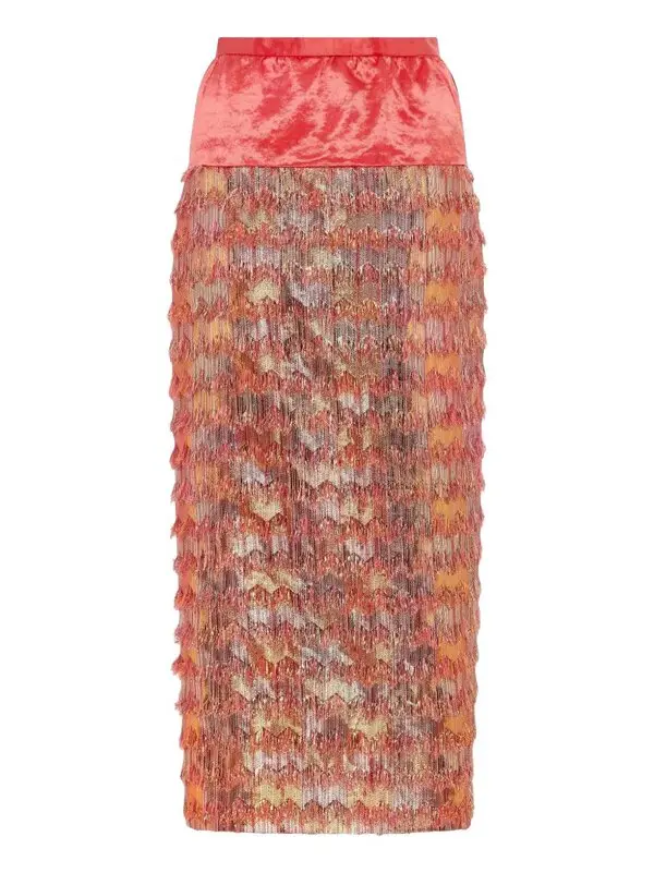 MARKARIAN Ria Fringe Skirt - Orange