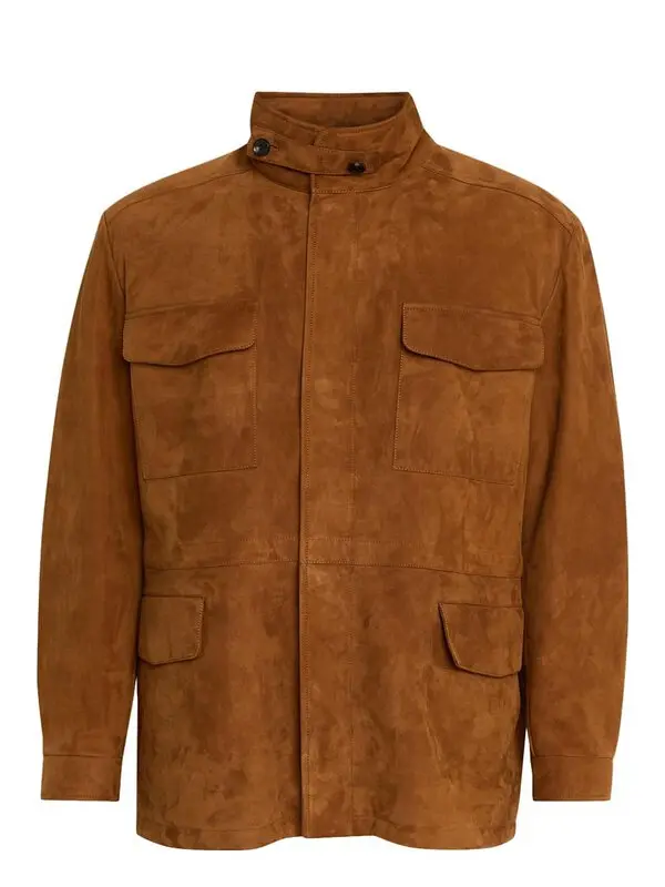 Loro Piana Traveller Lambskin Suede Field Jacket - Brown