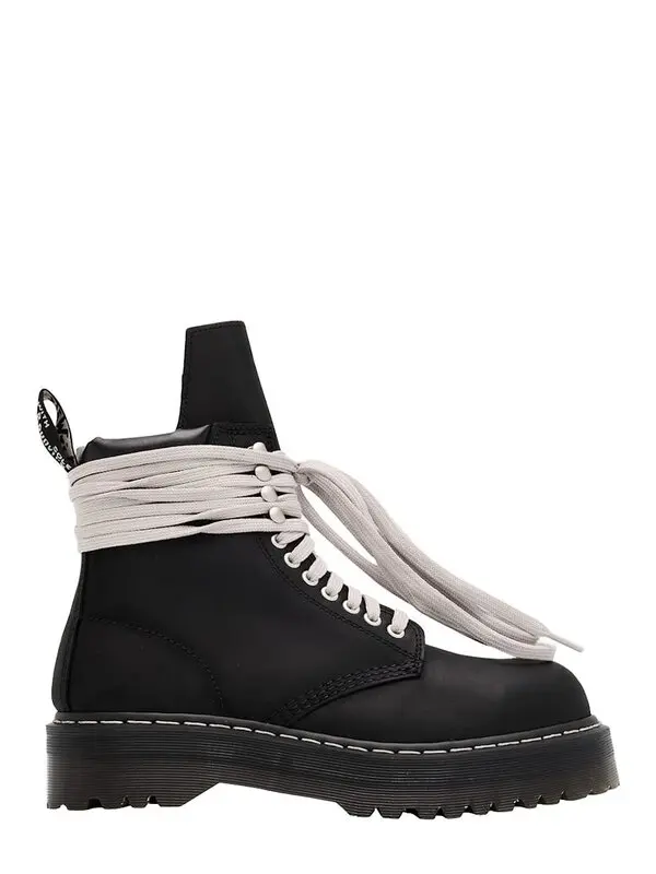 Rick Owens X Dr. Martens Quad Sole Leather Ankle Boots - Black