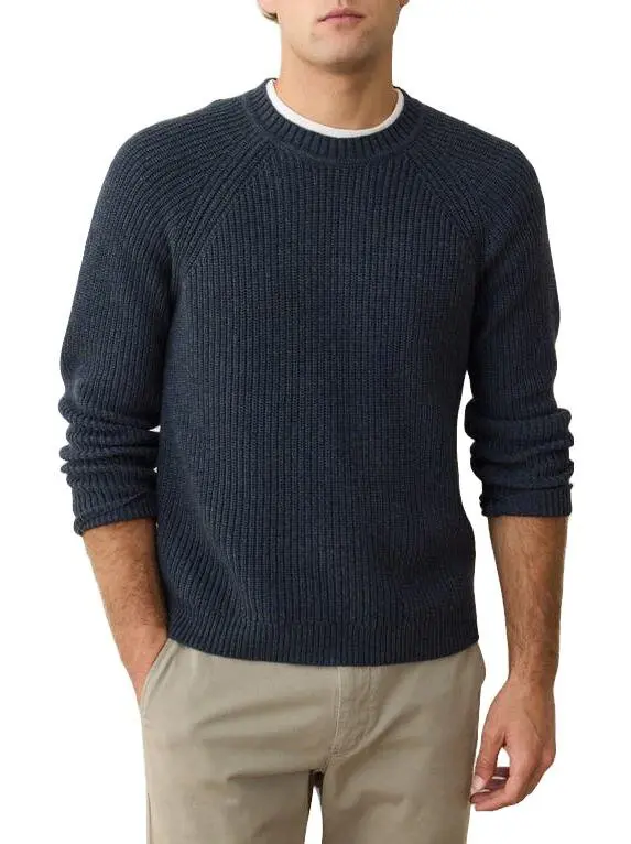 Marine Layer Inverness Ribbed Crewneck Sweater - Navy/green