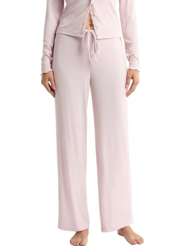 OPEN EDIT Daydream Rib Lounge Pants - Pink Cake