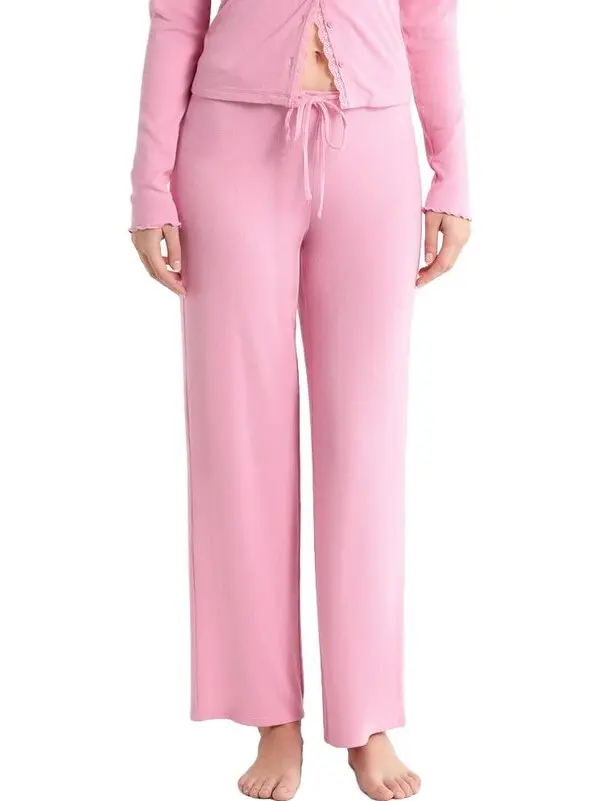 OPEN EDIT Daydream Rib Lounge Pants - Pink Storm