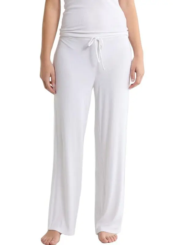 OPEN EDIT Daydream Rib Lounge Pants - White