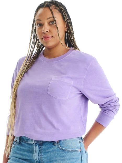 PRIMARY Garment Dyed Long Sleeve Pocket T-shirt - Iris