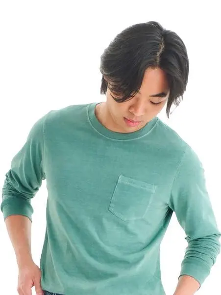 PRIMARY Long Sleeve Pocket Tee - Sunwashed Teal