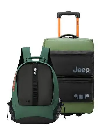 JEEP Rolling Duffle Bag And Backpack Set - Elm Green