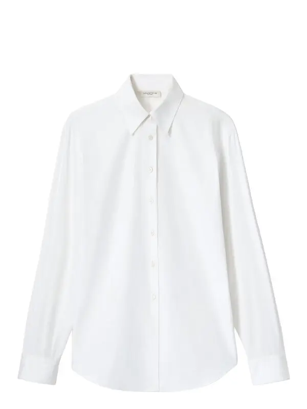 Lafayette 148 New York Organic Cotton Poplin Button-front Shirt - White