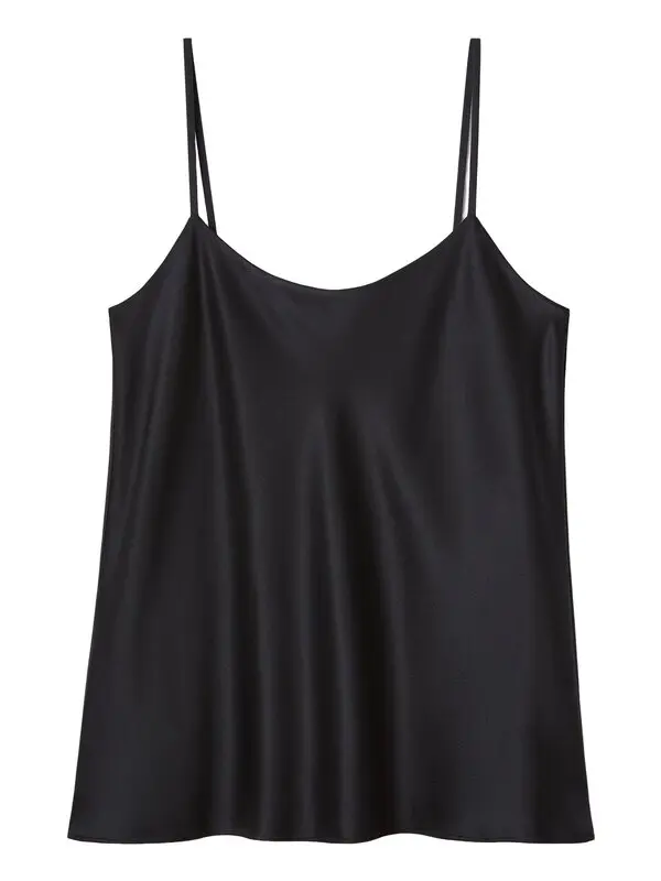 Lafayette 148 New York Satin Bias Cut Camisole - Black