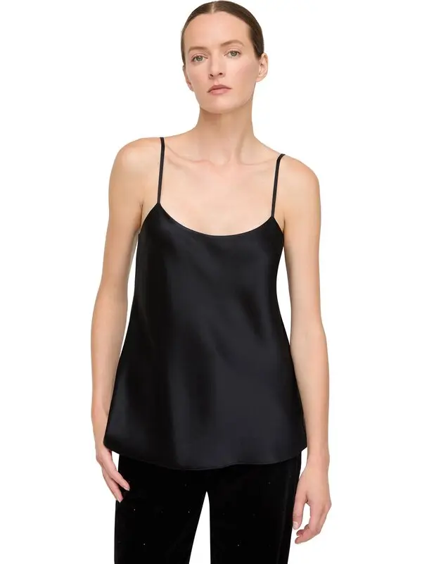 Lafayette 148 New York Satin Bias Cut Camisole - Black
