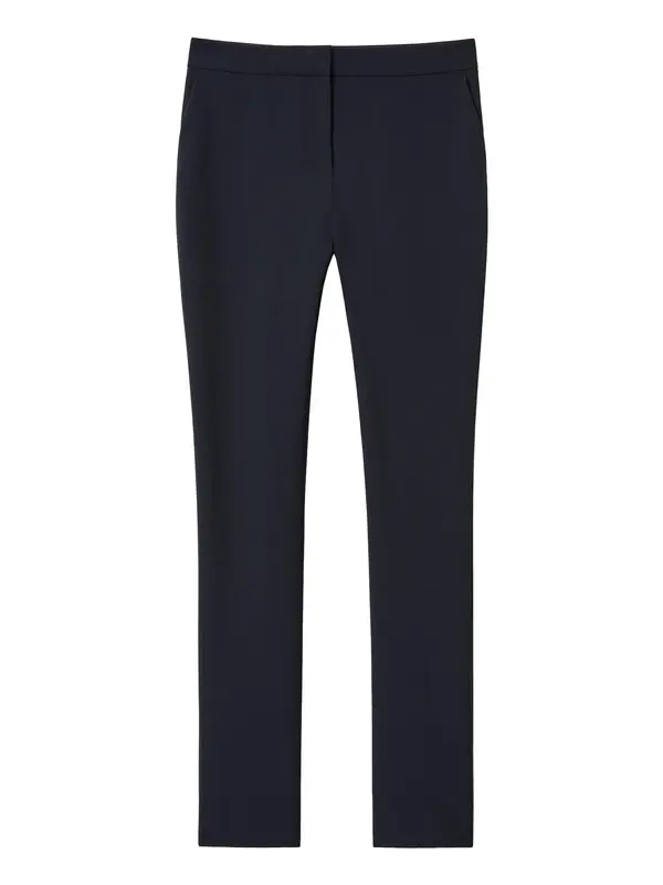 Lafayette 148 New York Stretch Mid-rise Ankle Pants - Blue Ink