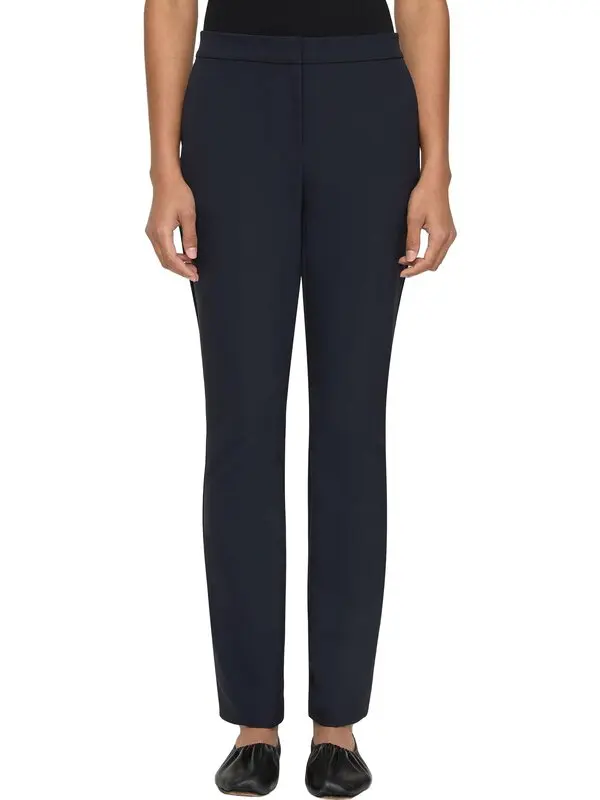 Lafayette 148 New York Stretch Mid-rise Ankle Pants - Blue Ink