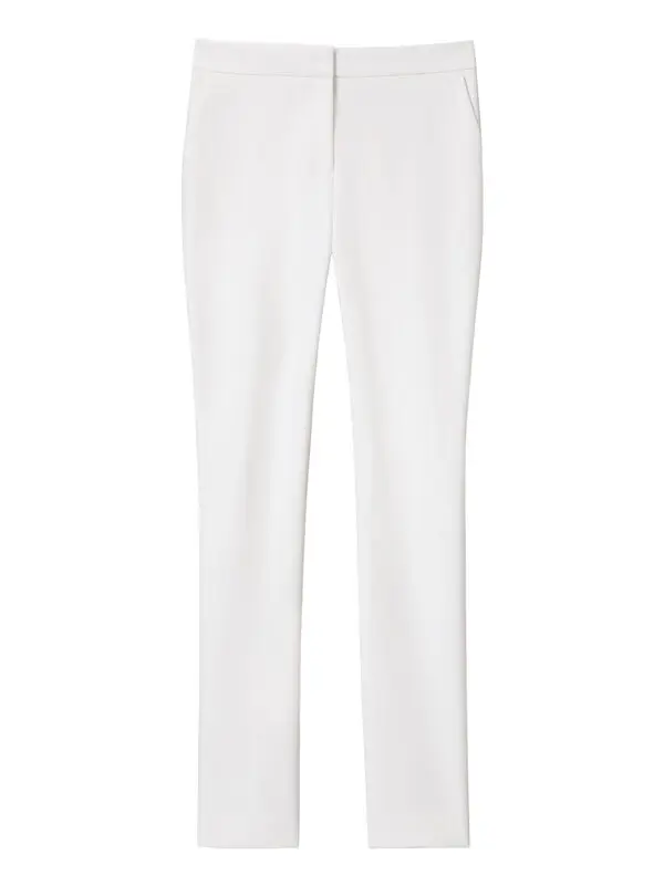 Lafayette 148 New York Stretch Mid-rise Ankle Pants - White