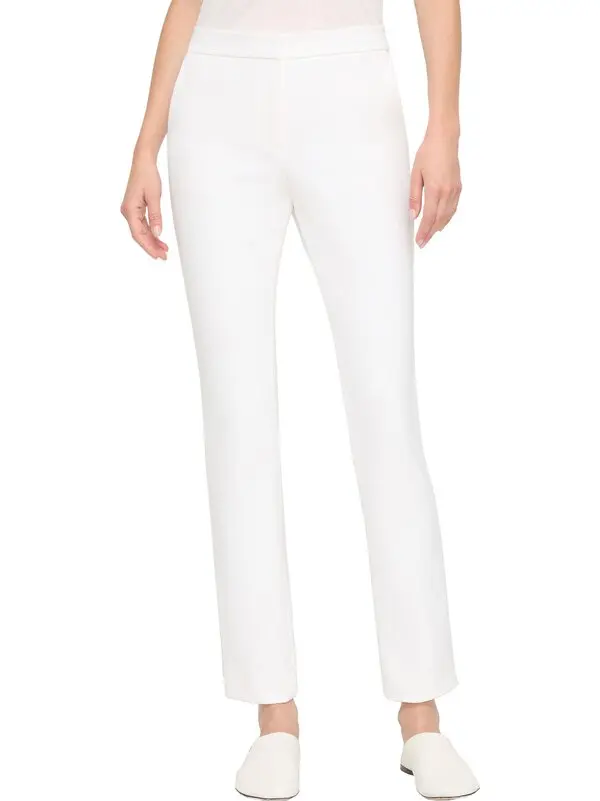 Lafayette 148 New York Stretch Mid-rise Ankle Pants - White