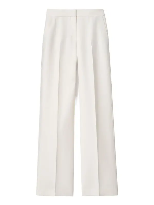 Lafayette 148 New York Wool Silk Crepe Tuxedo Pants - Cloud