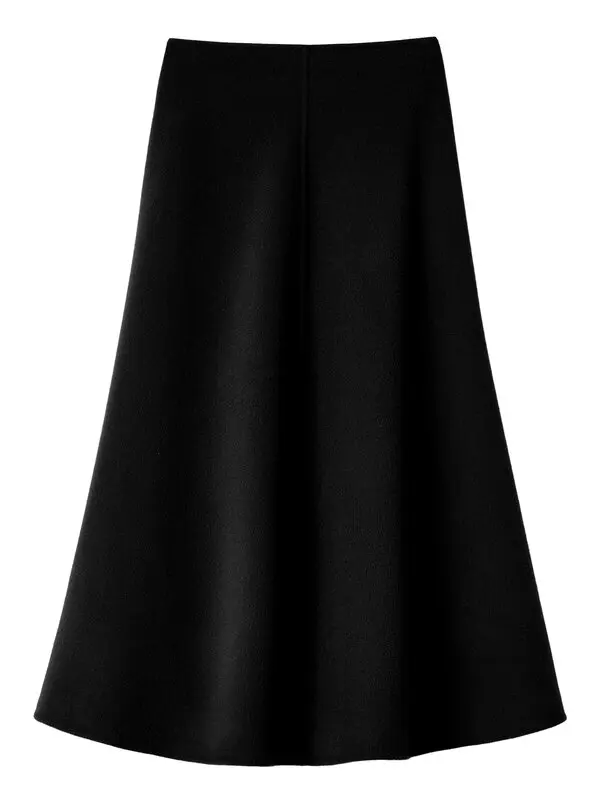 Lafayette 148 New York Wool Cashmere Flared Midi Skirt - Black