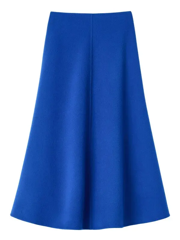 Lafayette 148 New York Wool Cashmere Flared Midi Skirt - Galaxy Blue