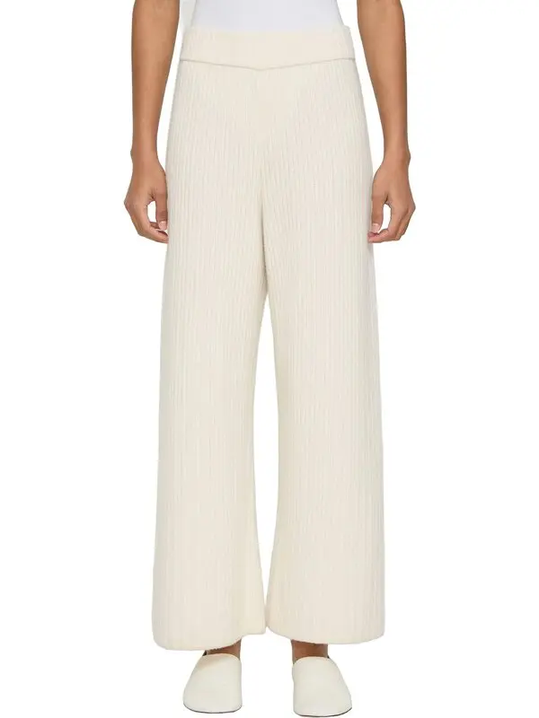 Lafayette 148 New York Ribbed Cashmere Knit Ankle Pant - Cloud