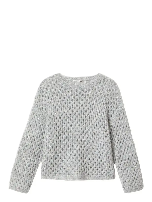 Lafayette 148 New York Hand-knit Sequin Sweater - Nickel Multi