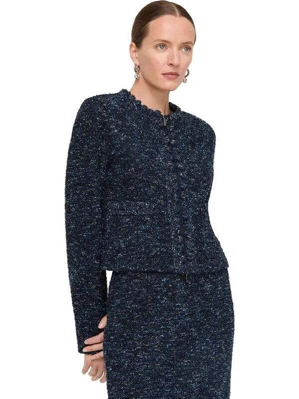 Lafayette 148 New York Boucle Tweed Tailored Jacket - Ink Multi