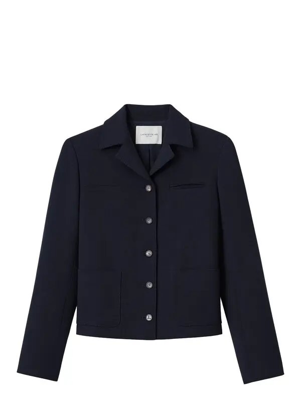 Lafayette 148 New York Patch Pocket Jacket - Blue Ink