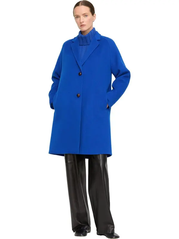 Lafayette 148 New York Wool Cashmere Car Coat - Galaxy Blue