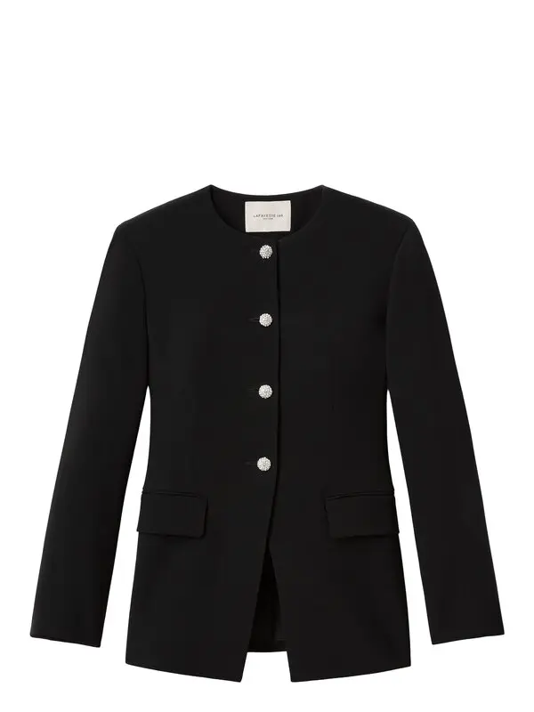 Lafayette 148 New York Tailored Crepe Jacket - Black