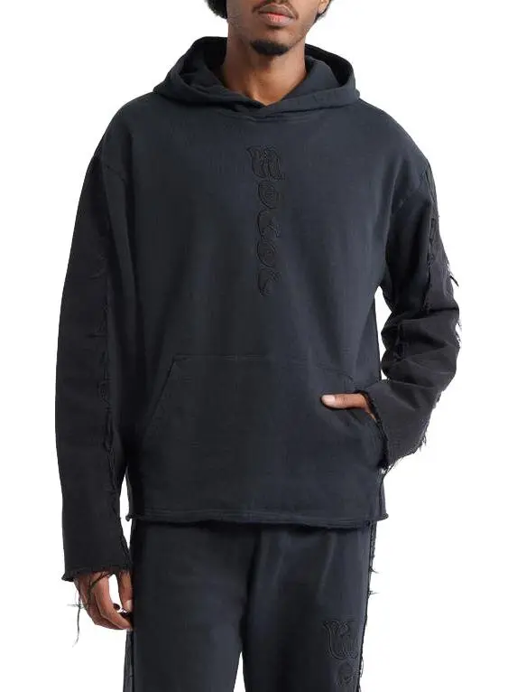 HONOR THE GIFT Distressed Logo Hoodie - Black